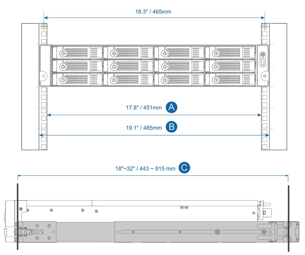 QNAP Rack Slide Rail Kit RAIL-B02 - NAS STORE